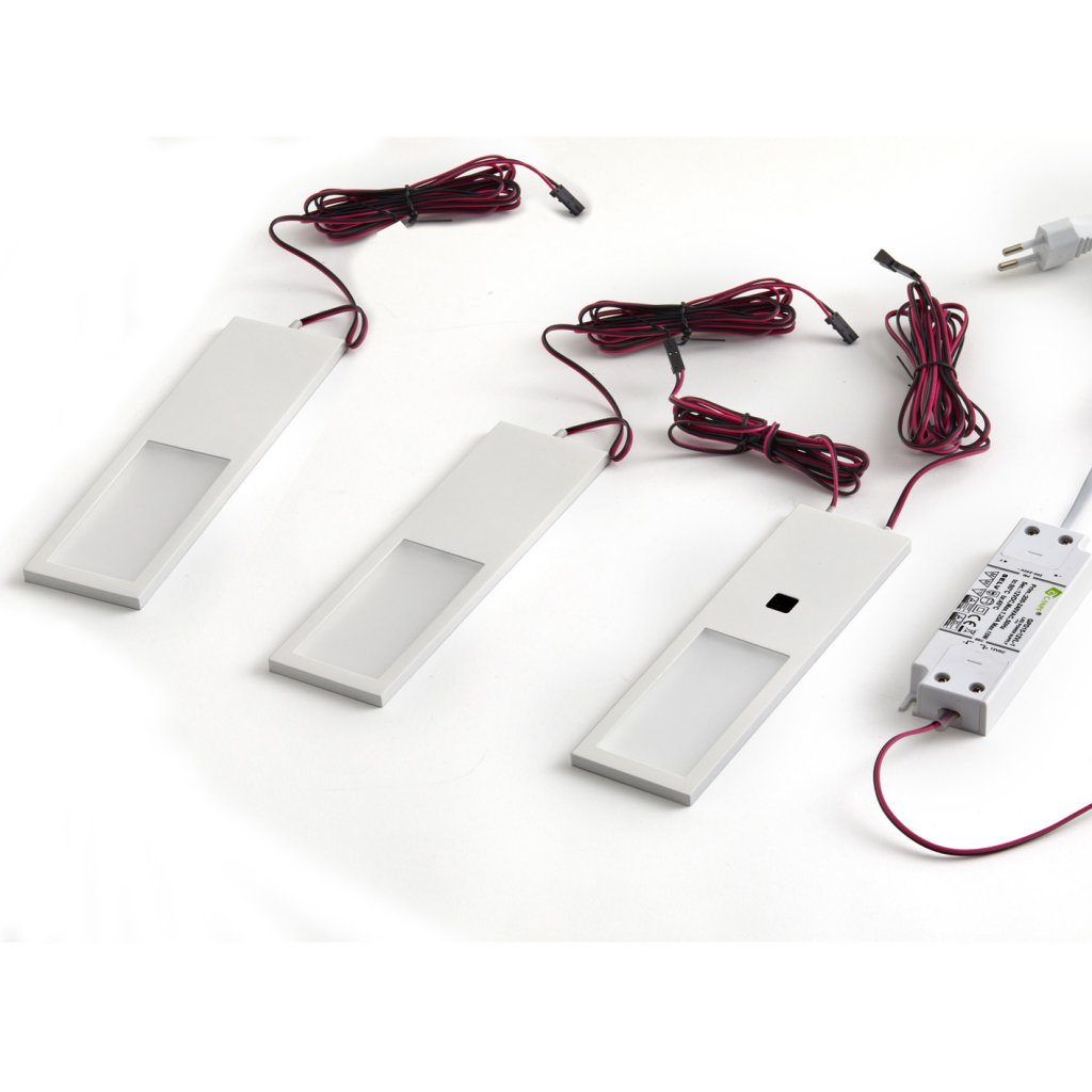 Kit de 3 profils LED extra-plats finition blanc (KL9370B) | MSA Sofive